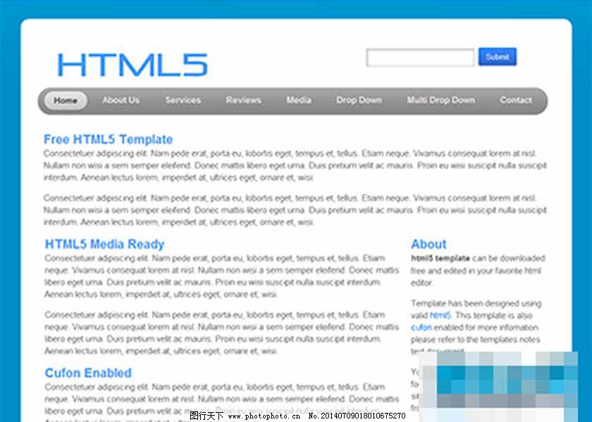 非常简洁的html5博客模板下载图片_其他_H5/小程序-图行天下素材网