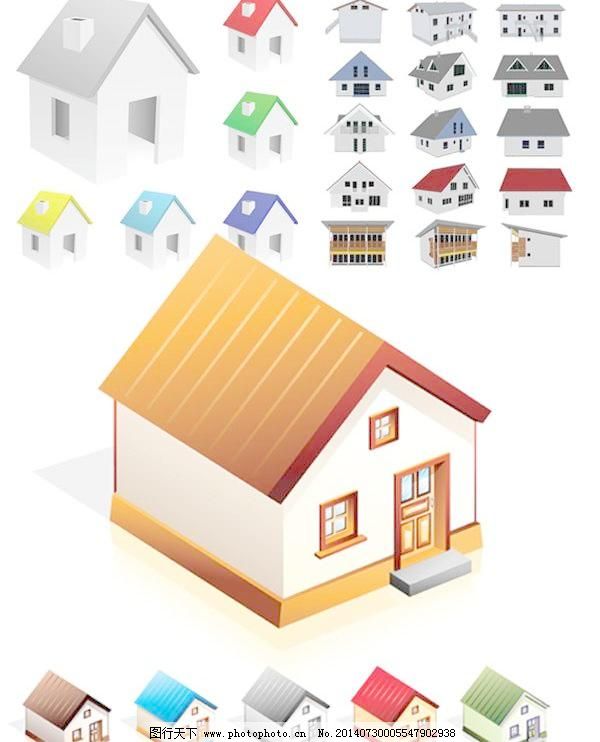 小房子矢量素材图片_装饰画_建筑空间-图行天下素材网